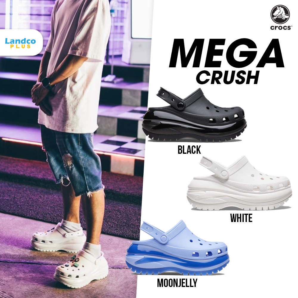 Crocs รองเท้าแตะ UX Classic Mega Crush Clog 207988-001 / 207988-100 / ...