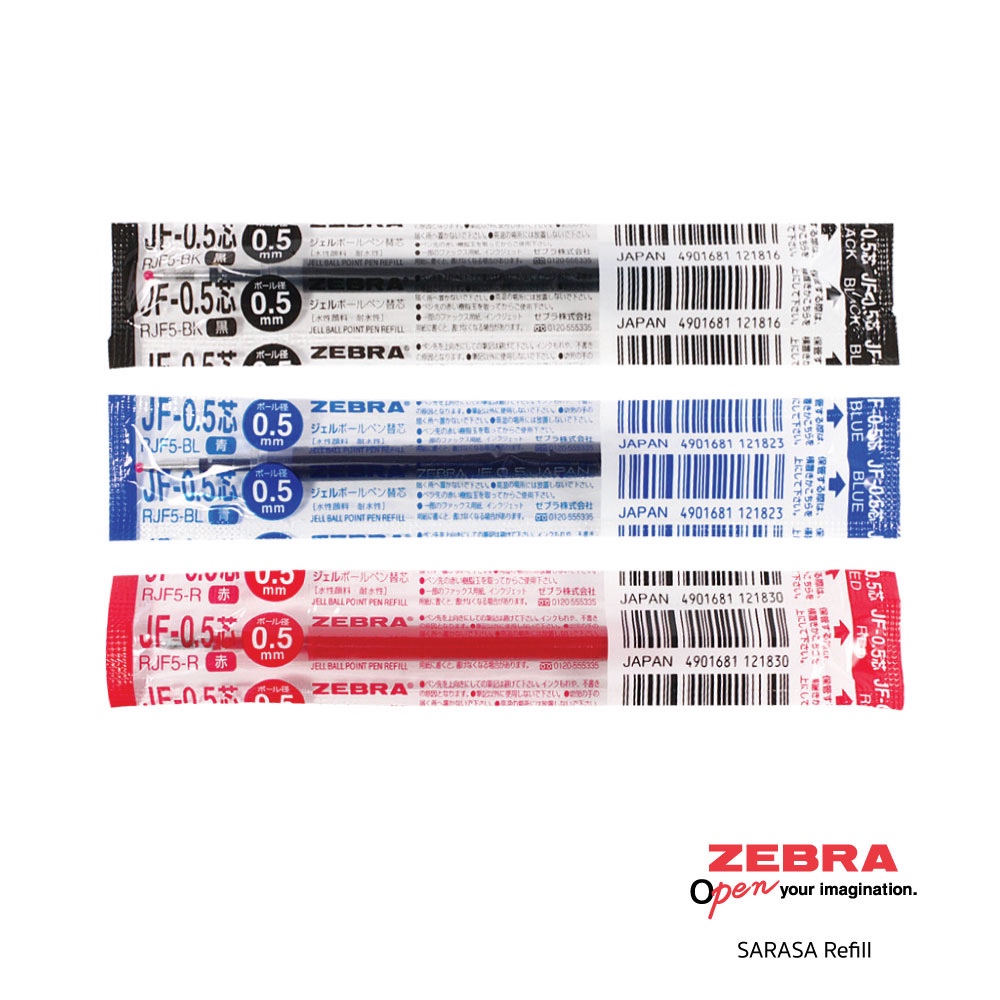 Zebra refill ไส้ปากกา sarasa ขนาด 0.5/0.7/1.0 มม. น้ำเงิน ดำ แดง ...