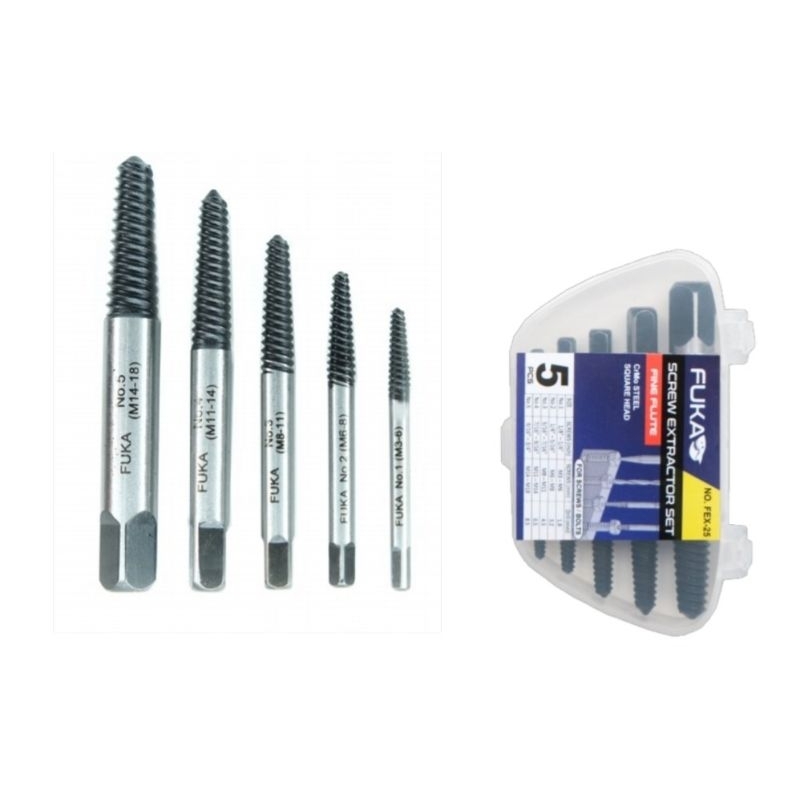 FUKA FEX-25 ชุดถอนเกลียวซ้ายแบบเยอรมัน 5 ตัวชุด NO.1-5 FU2002001 ...