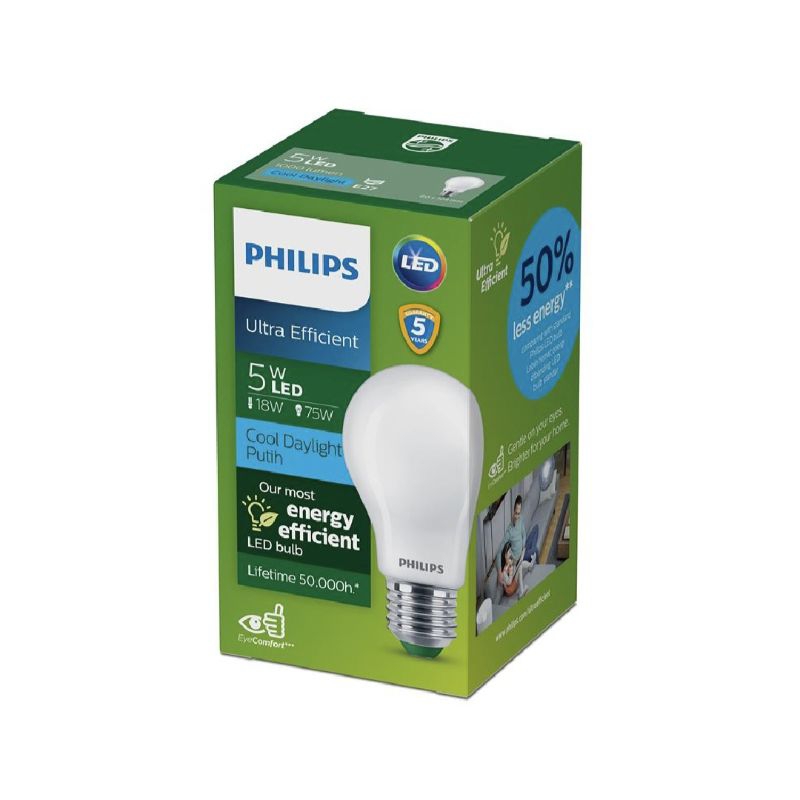 Philips รุ่น หลอดแก้ว คุณภาพสูง Ultra Efficient LED Bulb 5W (50,000 ชม. ...