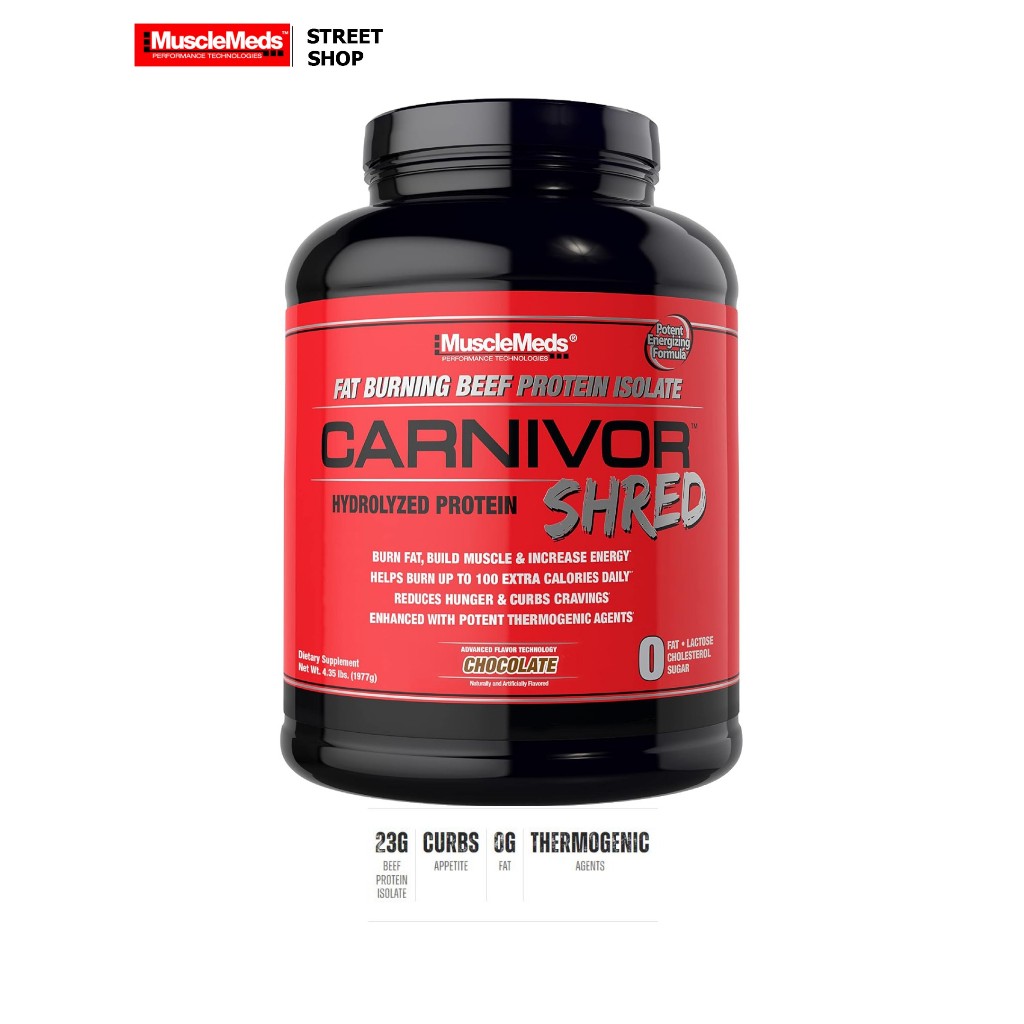 MuscleMeds - Carnivor Shred 100% Beef Protein + Fat Burn (4 lbs) 56 ...