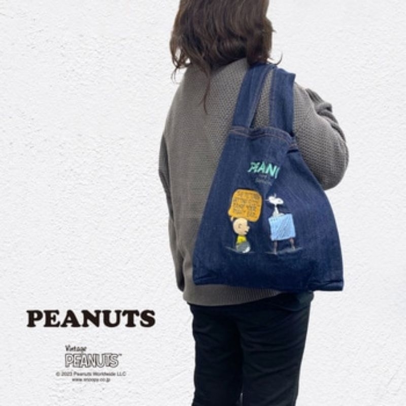 พร้อมส่งกระเป๋า Peanuts X Rootote ผ้ายีนส์น่าร๊ากกก | Shopee Thailand
