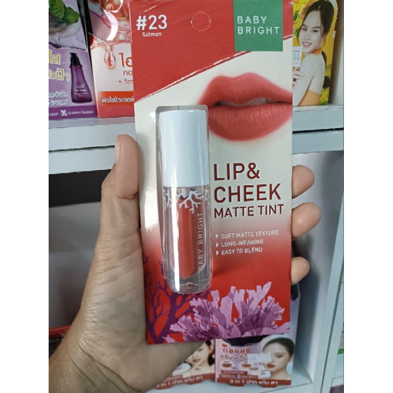 ลิปเบบี้ไบรท์ Baby Bright lip & Cheek Matte Tint #23 salmon | Shopee Thailand