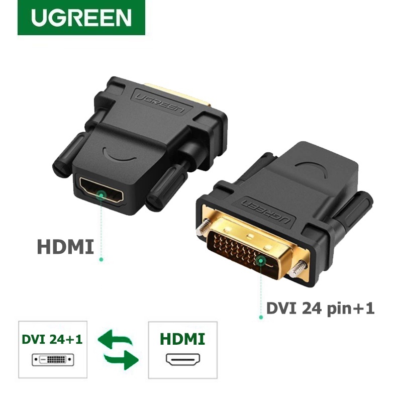 UGREEN-20124 Adapter HDMI (F) to DVI (M) 24pin+1 ต่อภาพขึ้นจอ 1080P ...