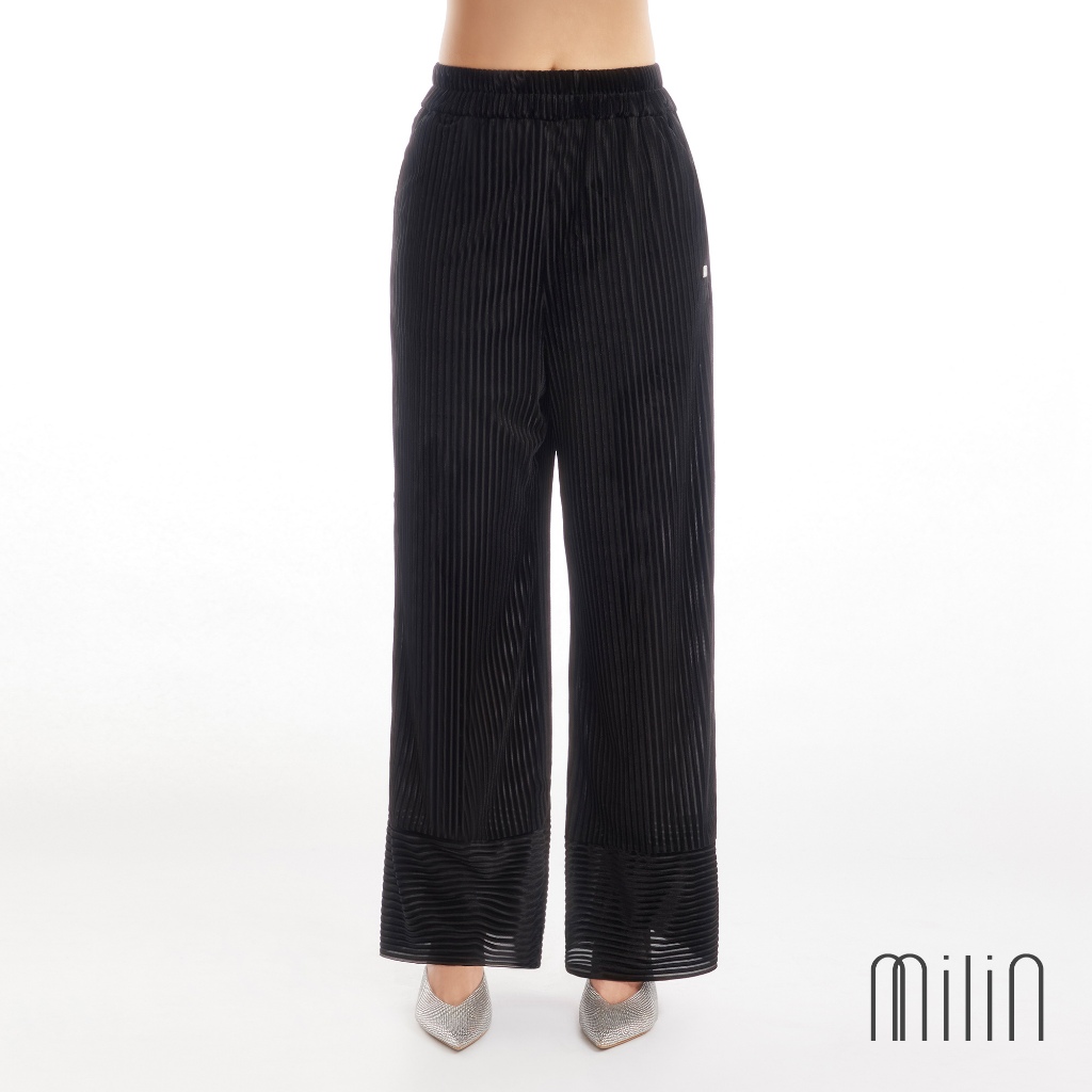 [MILIN] Forever High waisted elastic fit boxing inspired long pants กางเกงขายาวเอวสูงยางยืดทรง ...