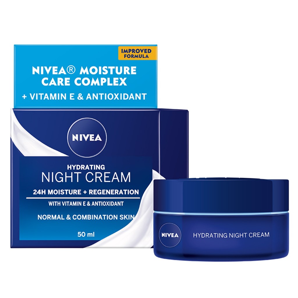 NIVEA Hydrating Night Cream for Normal and Combination Skin 50ml ครีม ...