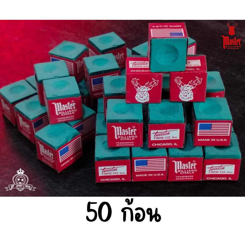 Master Chalk Billiard Snooker ชอล์คฝนหัวคิว ตรากวาง สีเขียว ของแท้100% ...