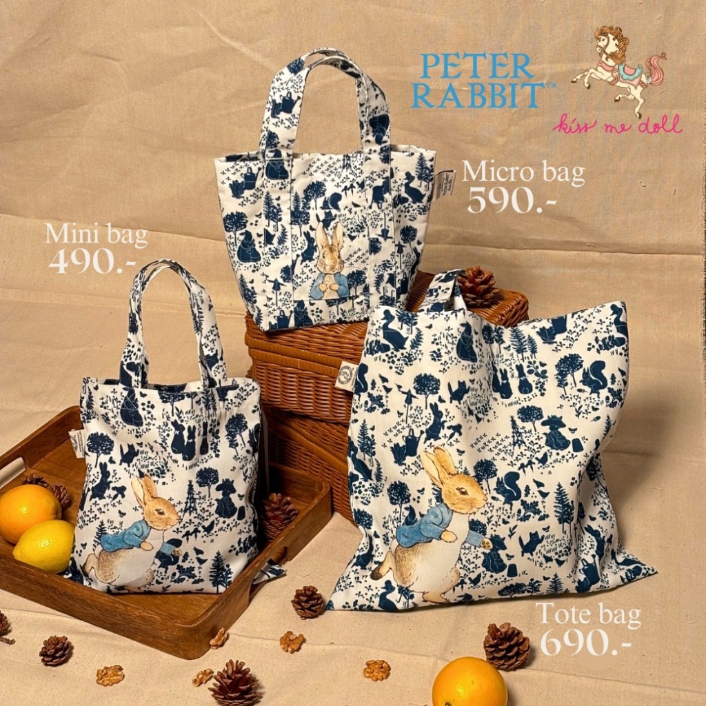 Kiss Me Doll กระเป๋าผ้า Tote Bag Peter Rabbit ลาย Mono ( ปีเตอร์แรบบิท ...