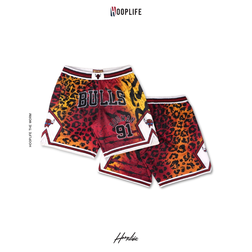 กางเกงขาสั้นแนวสตรีท HoopLife ” THE WORM ” Rodman Basketball Shorts ...