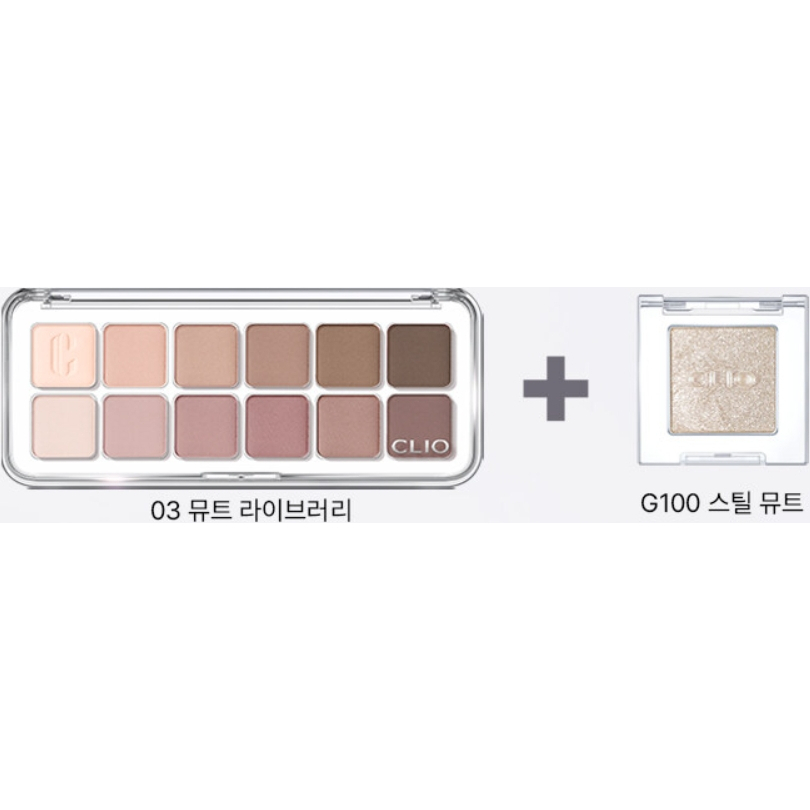 Clio Pro Eye Palette Air +Single Eyeshadow (Coral Studio, Rose Connect ...