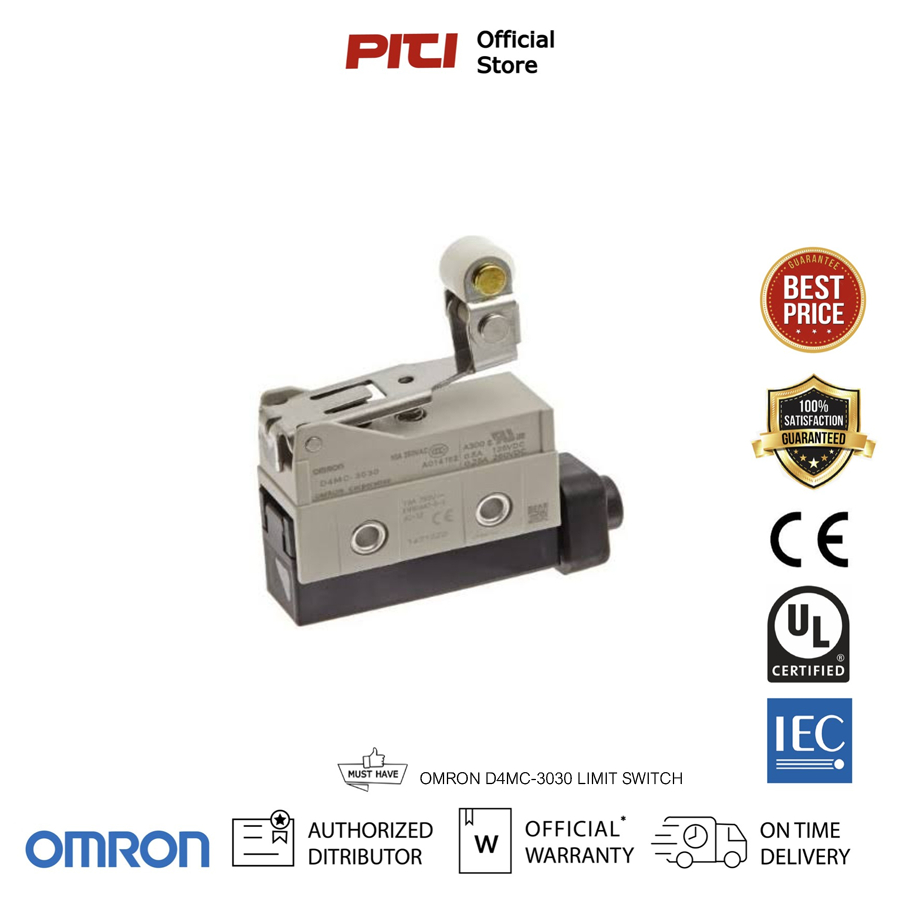OMRON D4MC-3030 LIMIT SWITCH แบบก้านติดหัวลูกล้อ ทำงานทิศทางเดียว ...