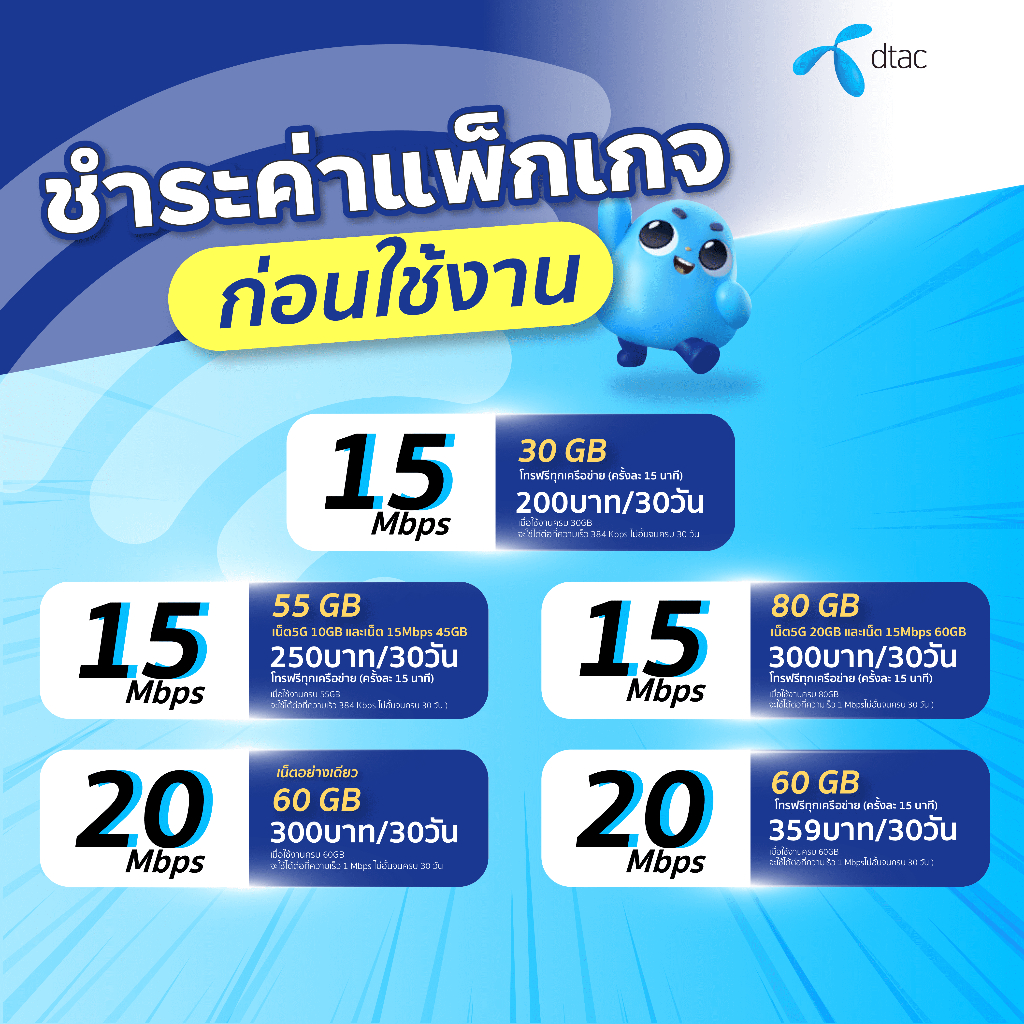 ซิมเทพ Dtac เน็ต 5G แรงเต็มสปีด 15 Mbps , 20 Mbps + โทรฟรีทุกเครือข่าย ดีแทค (จำกัดทั้งร้านไม่ ...