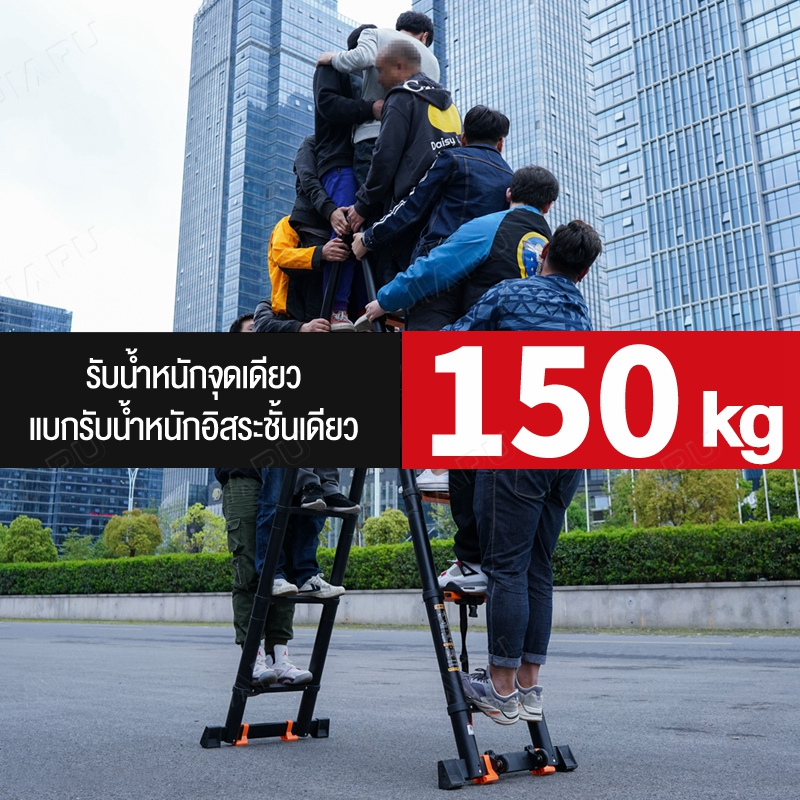JIAPU บันไดมัลติฟังชั่น บันไดพับได้อลูมิเนียม รับน้ำหนักได้ 1500กิโลกรัม บันไดพับได้หลากหล ...