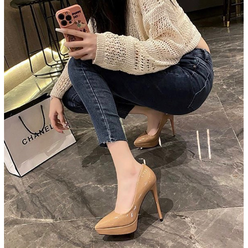 Chole G:SHU CELEB HEEL Shoes .size37-42 รองเท้าส้นสูง 12ซม. หัวแหลม ...