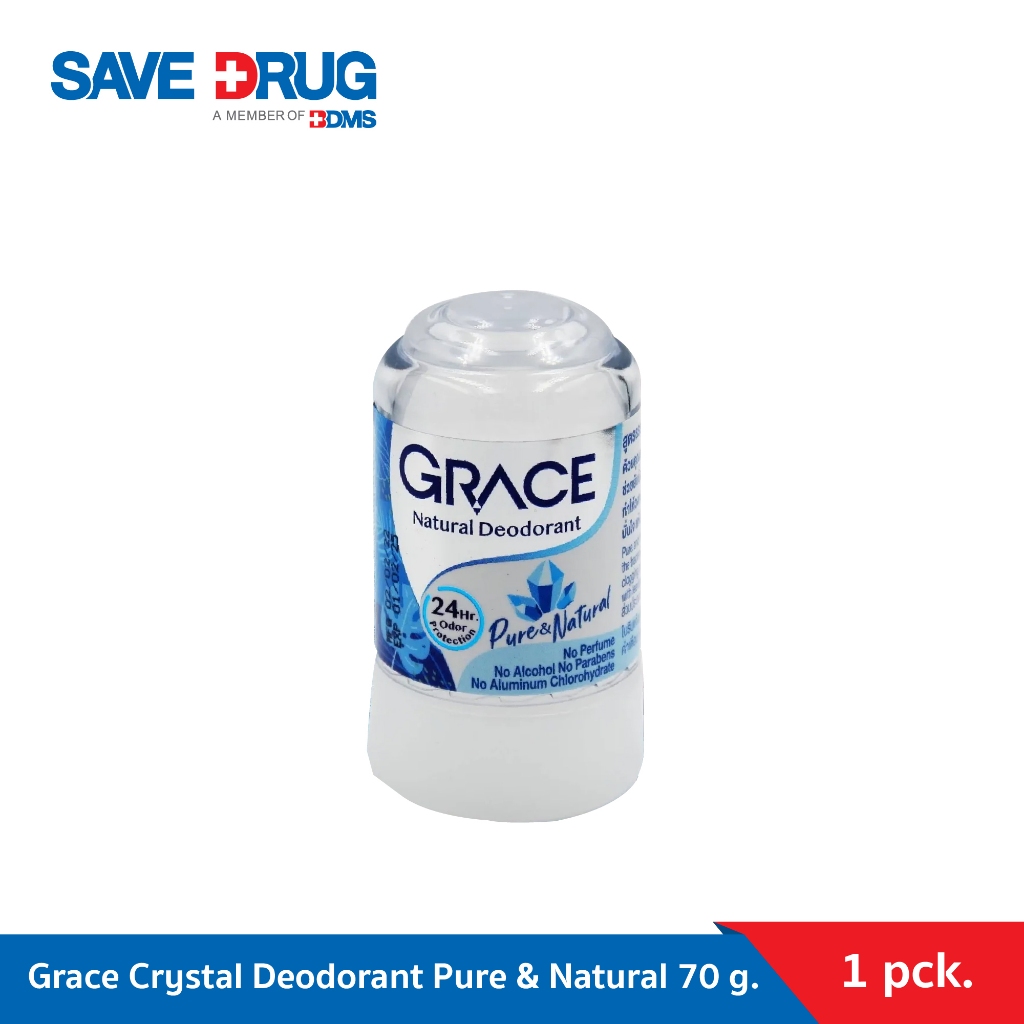 Grace Crystal Deodorant Pure & Natural 70 g (โรออนสารส้มระงับกลิ่นกาย ...