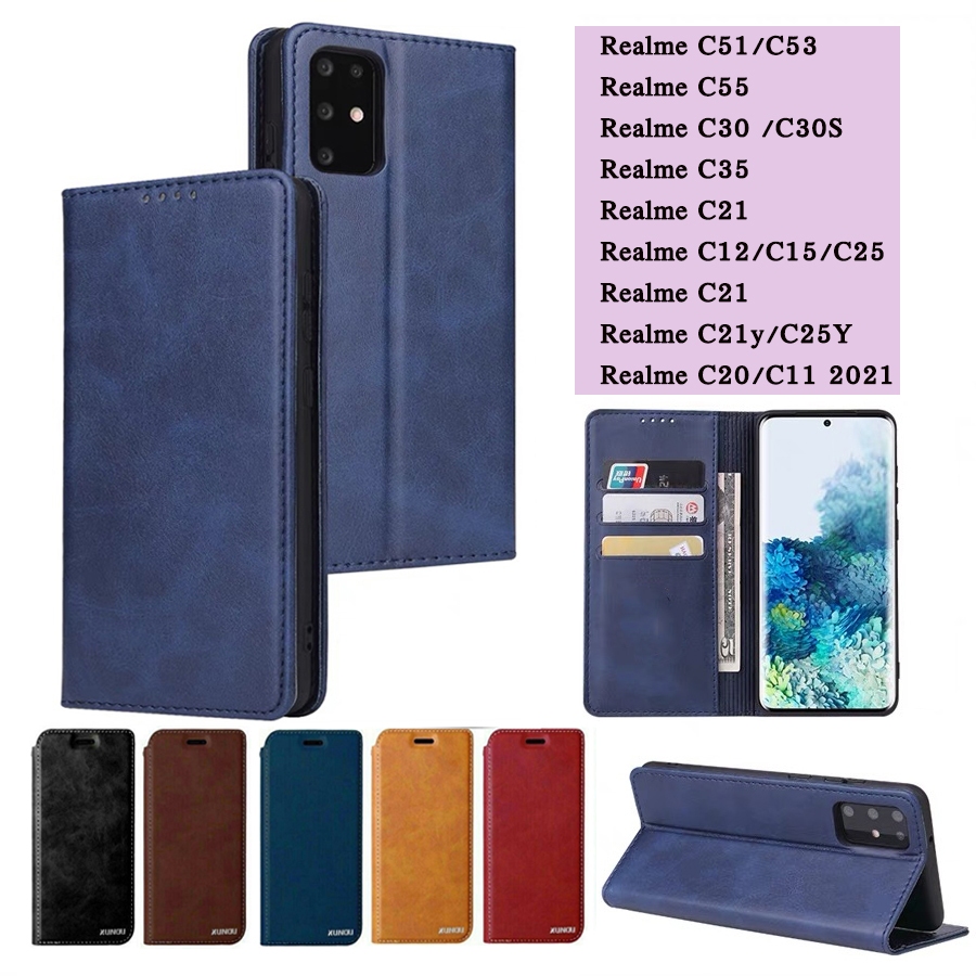 เคสฝาพับ Realme C51 C53 C55 C30 C30s C35 C21 C12 C15 C21 C25 C21y C25y