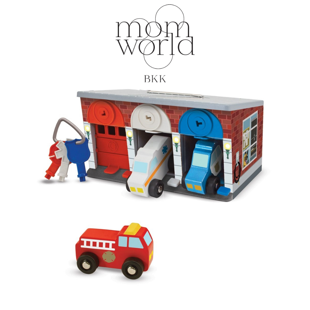 ชุดเล่นรถกู้ชีพ พร้อมโรงจอดรถ Melissa & Doug Keys & Cars Rescue Garage ...