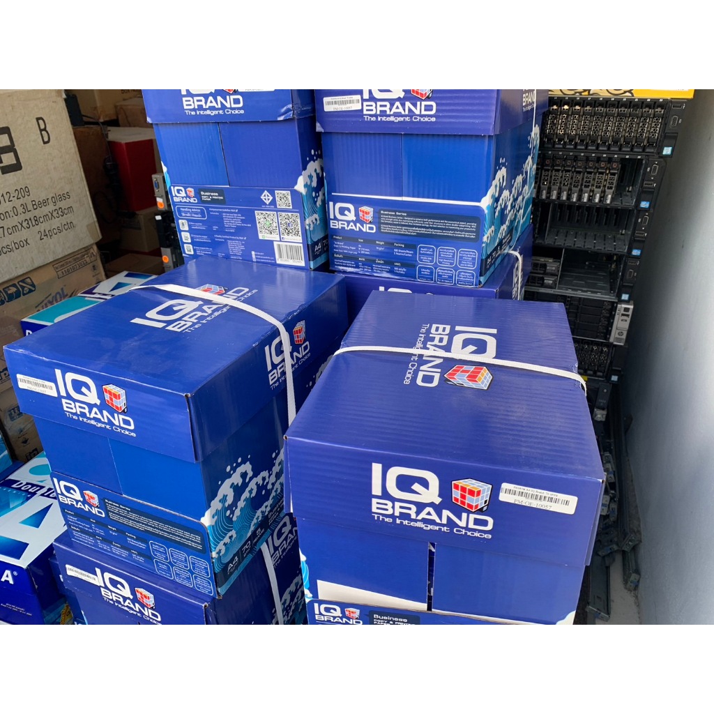 กระดาษถ่ายเอกสาร กระดาษ A4 IQ Brand 70 แกรม (ห่อน้ำเงิน) 1 กล่อง มี 5 ...