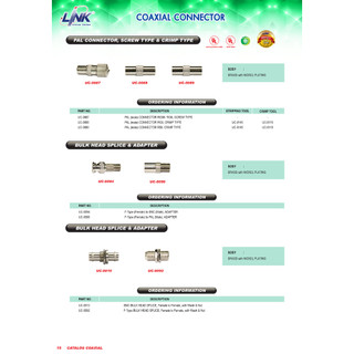 LINK หัวสัญญาณ RG6 ยกกล่อง 100 ตัว รุ่นUC-0026(BNC),UC-0064(F-Type),UC ...