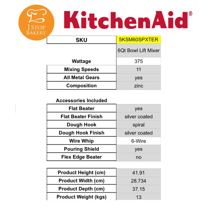 KitchenAid USA 5KSM60SPXT 6Qt Coyote Bowl-Lift Stand Mixer, Empire 375W ...