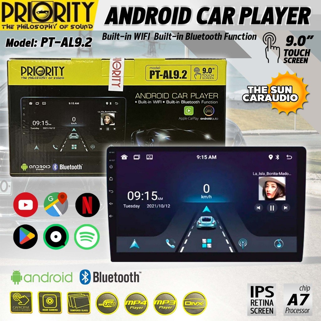 ของแท้!! จอแอนดรอยด์ 9 นิ้ว PRIORITY รุ่น PT-AL9.2 จอแอนดรอยติดรถยนต์ ...