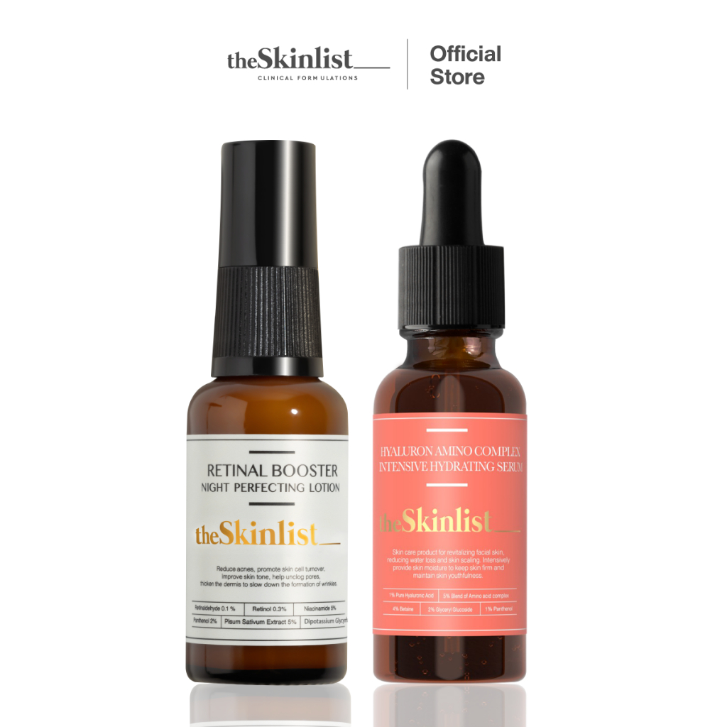SET ริ้วรอย รูขุมขน ผิวอิ่มฟู The Skinlist Retinal Booster Night Perfecting Lotion + Hyaluron ...