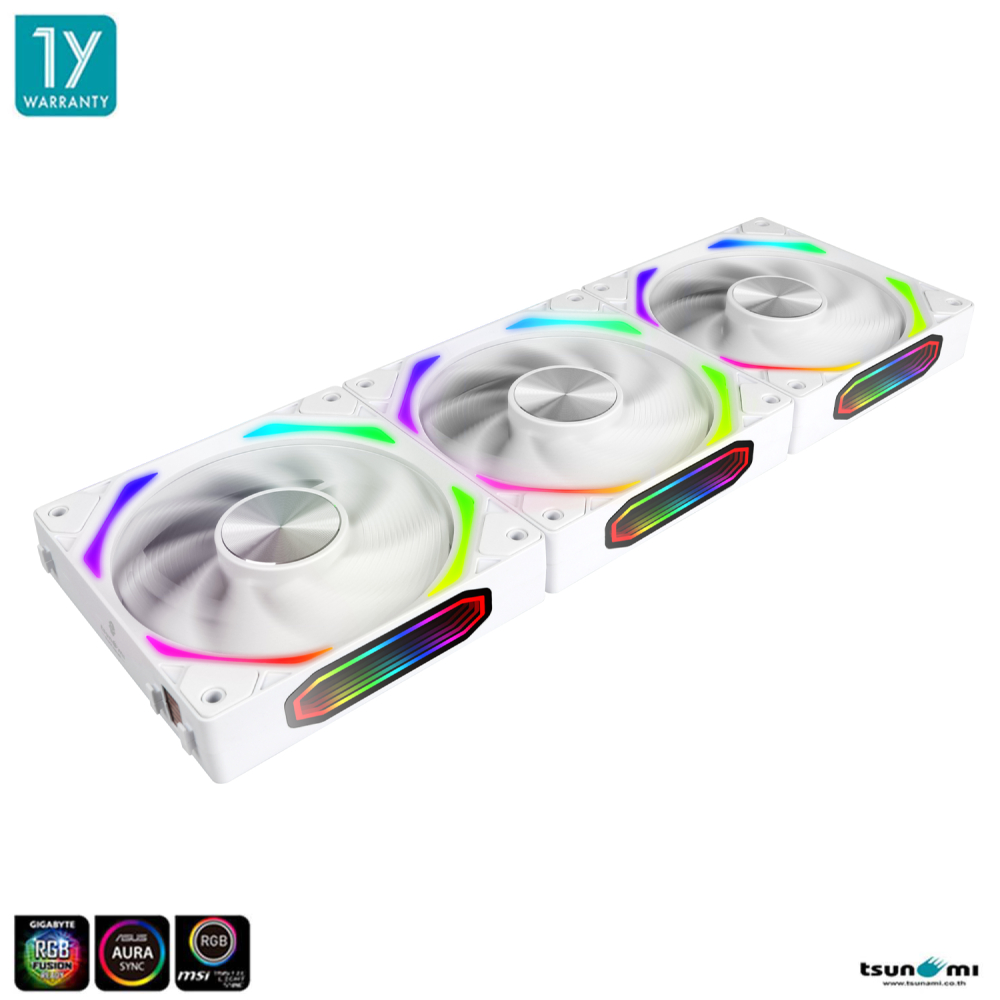 พัดลมระบายความร้อน (3อัน/แพ็ค) Tsunami Blockfan Zero-I ARGB Modular Cooling Fan รับประกันสินค้า ...