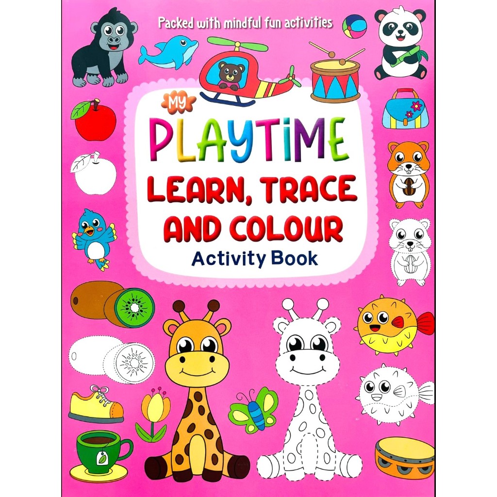 (Age3-6)Playtime Learn Trace & Colour Activity Book for kids Early ...