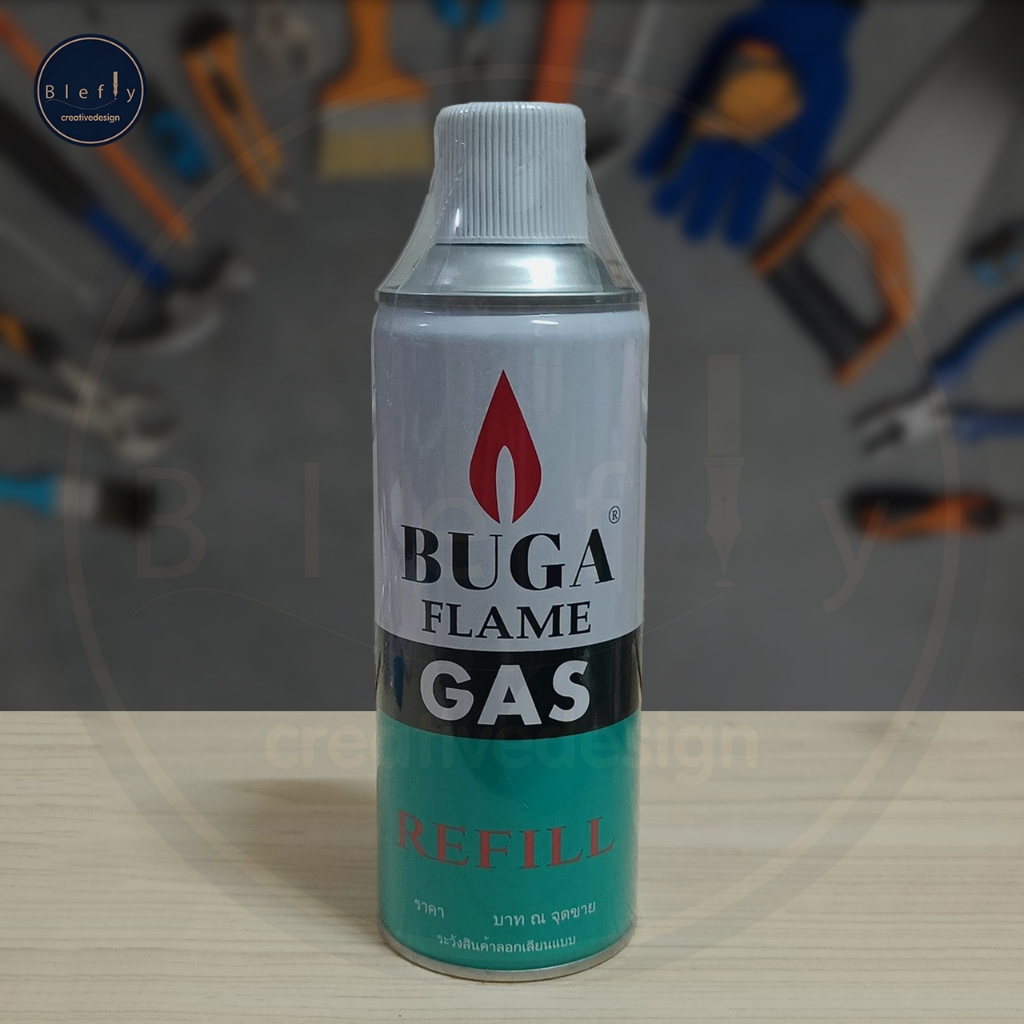ส่งทุกวัน ⚡ แก๊สกระป๋อง Buga ขวดใหญ่ 300กรัม แก๊สเติมไฟแช็ค กระป๋องแก๊ส ...