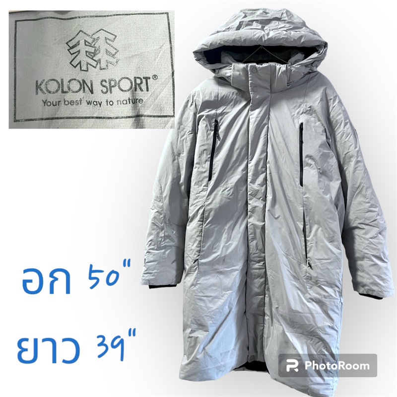 (มือสอง)Down padding jacket สีเทาอ่อน แบรนด์ Kolon sport | Shopee Thailand