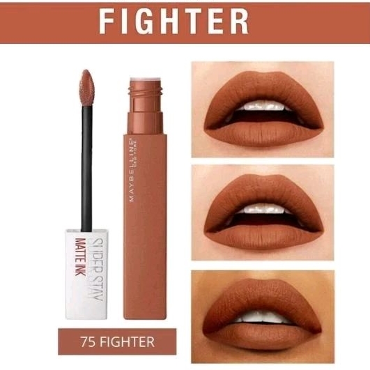 ลิปแมท Maybelline New york Super Stay Matte Ink #75 FIGHTER | Shopee ...