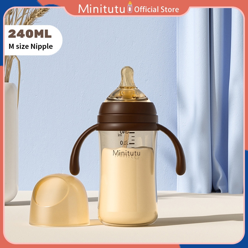 Minitutu 3 IN 1 ขวดนมสำหรับทารก Pigeon สไตล์เดียวกัน 240ml/300ml PP คอกว้าง BPA Free | Shopee ...
