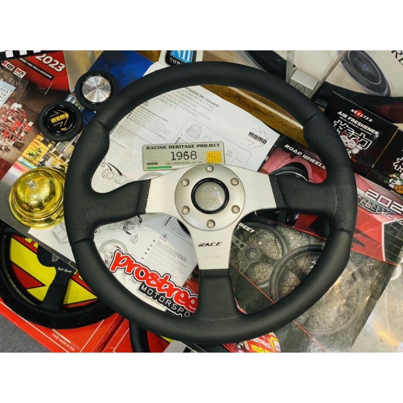 พวงมาลัย Momo Race ขนาด 350mm. Type D35 แท้ มือสอง italy Steering Wheel พวงแต่ง พวงซิ่ง รถยนต์ ...