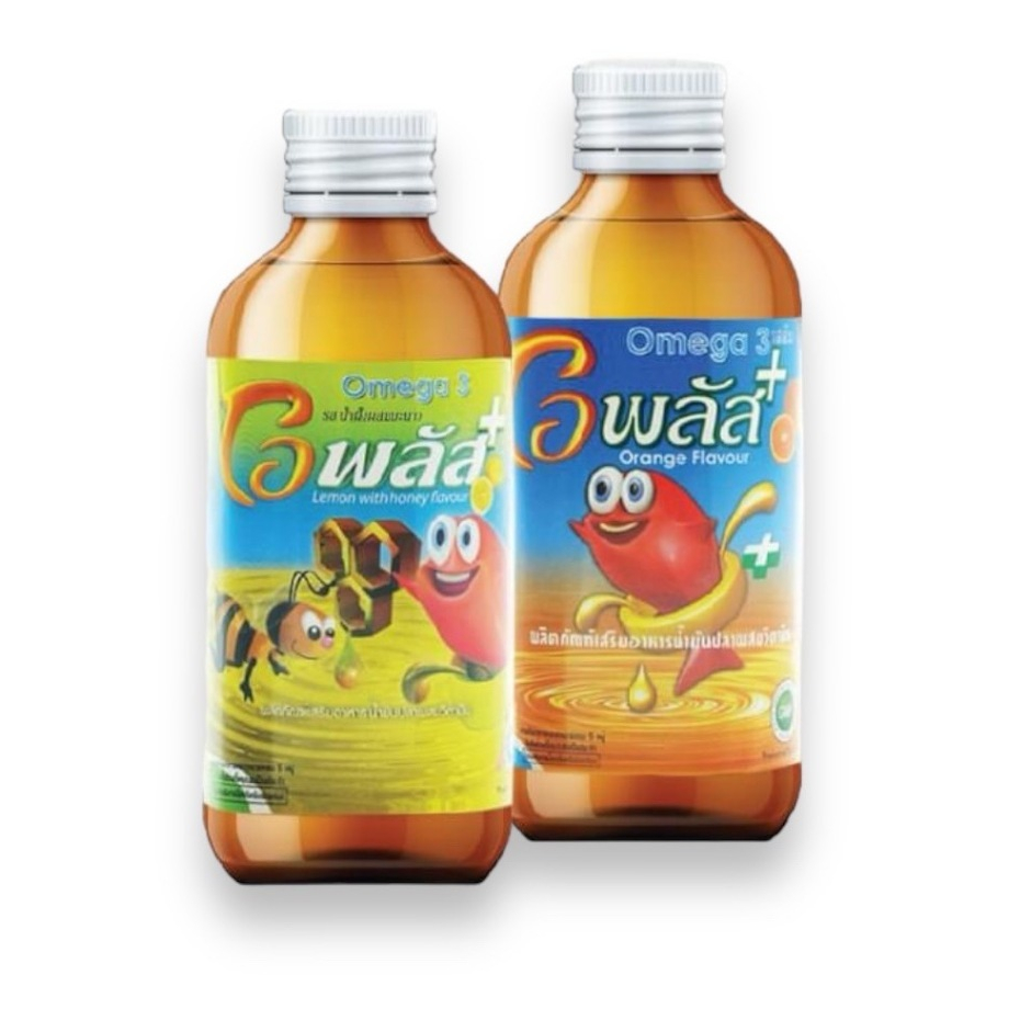 O-Plus O Plus โอพลัส โอเมก้า 3 น้ำมันปลา ขนาด 120 ml รสส้ม / รสน้ำผึ้งมะนาว | Shopee Thailand