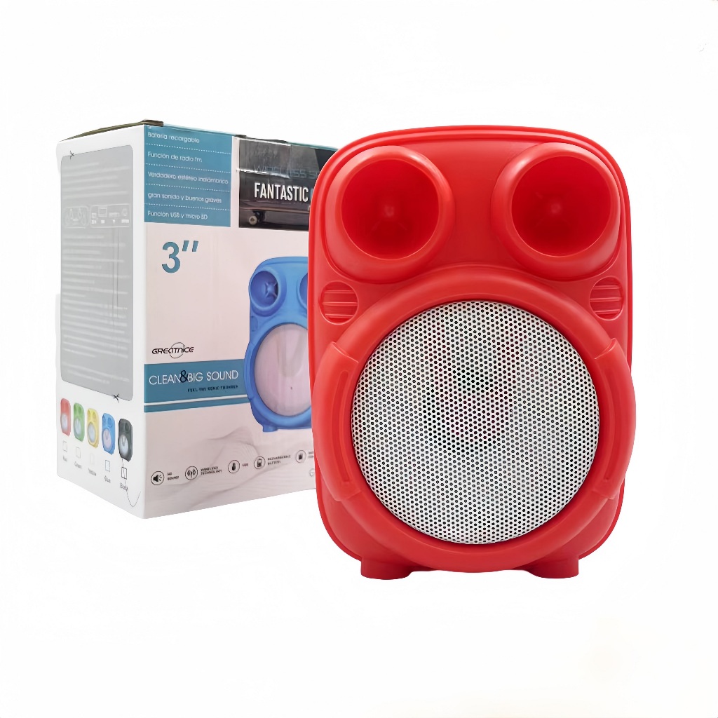 ลำโพงไร้สาย รุ่น GTS-1817 เสียงดี เบสหนัก มีไฟ LED ขณะเล่นเพลง ดอกลำโพง 3 นิ้ว รองรับวิทยุFM/TF ...