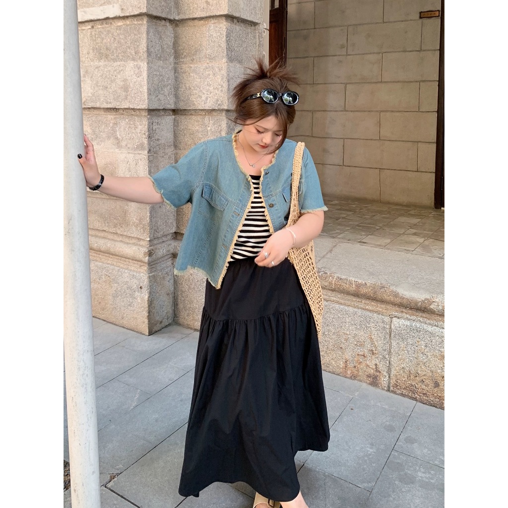 CC Plus+(823)กระโปรงยาวทรงระบาย เอวสม็อก มีซับ ใส่สบายทรงพริ้ว สไตล์สาว ...