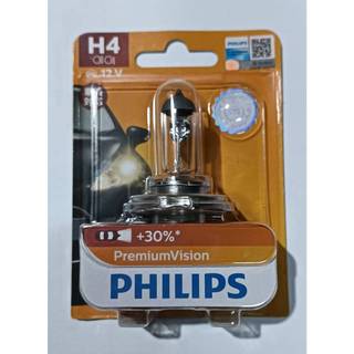 หลอดไฟหน้า PHILIPS ฟิลิปส์ PremiumVision H4 12V 60/55W สว่างขึ้น 30% ...