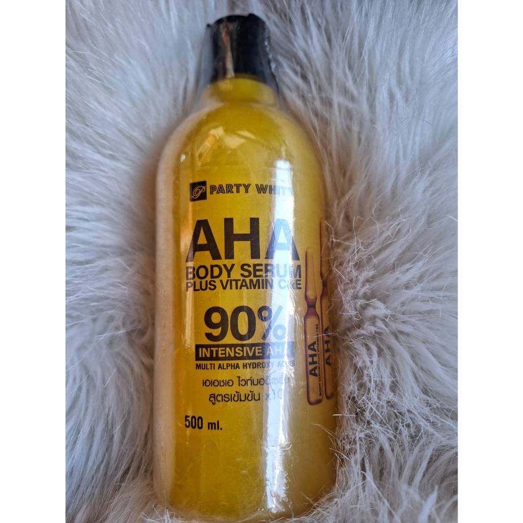 AHA body serum Party White AHA Body Serum Plus Vitamin C & E 90% Intensive AHA 500 ml. | Shopee ...