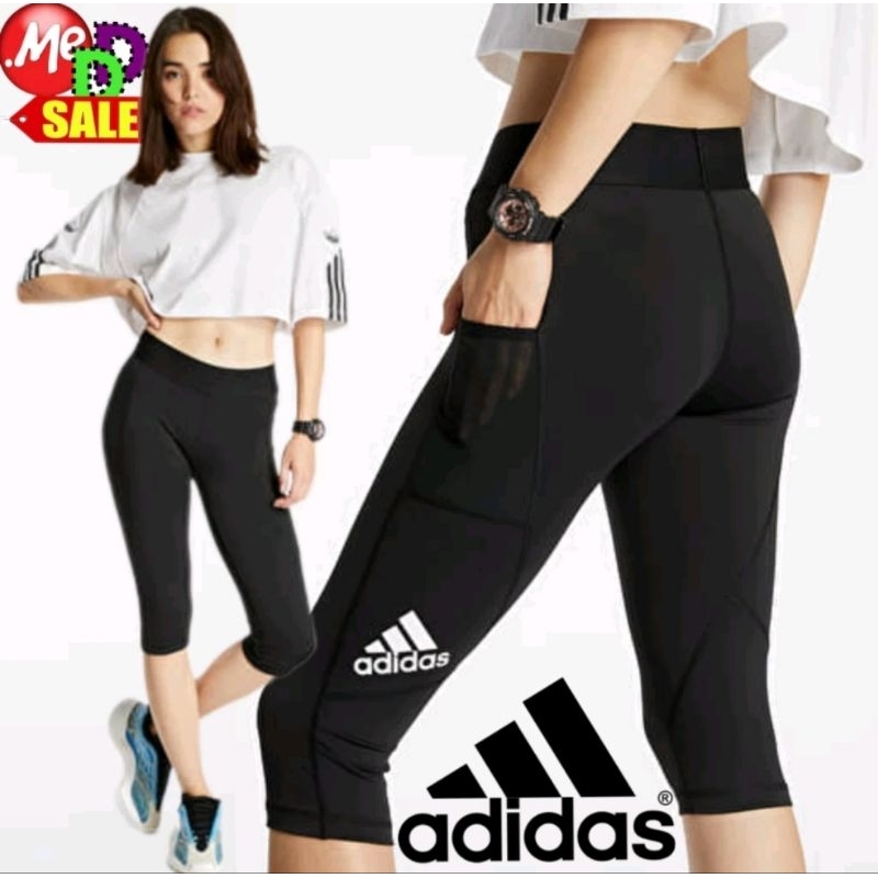 ADIDAS - ใหม่ กางเกงรัดกระชับกล้ามเนื้อรัดรูปใส่วิ่ง 3/4 TIGHTS GU3837 ...