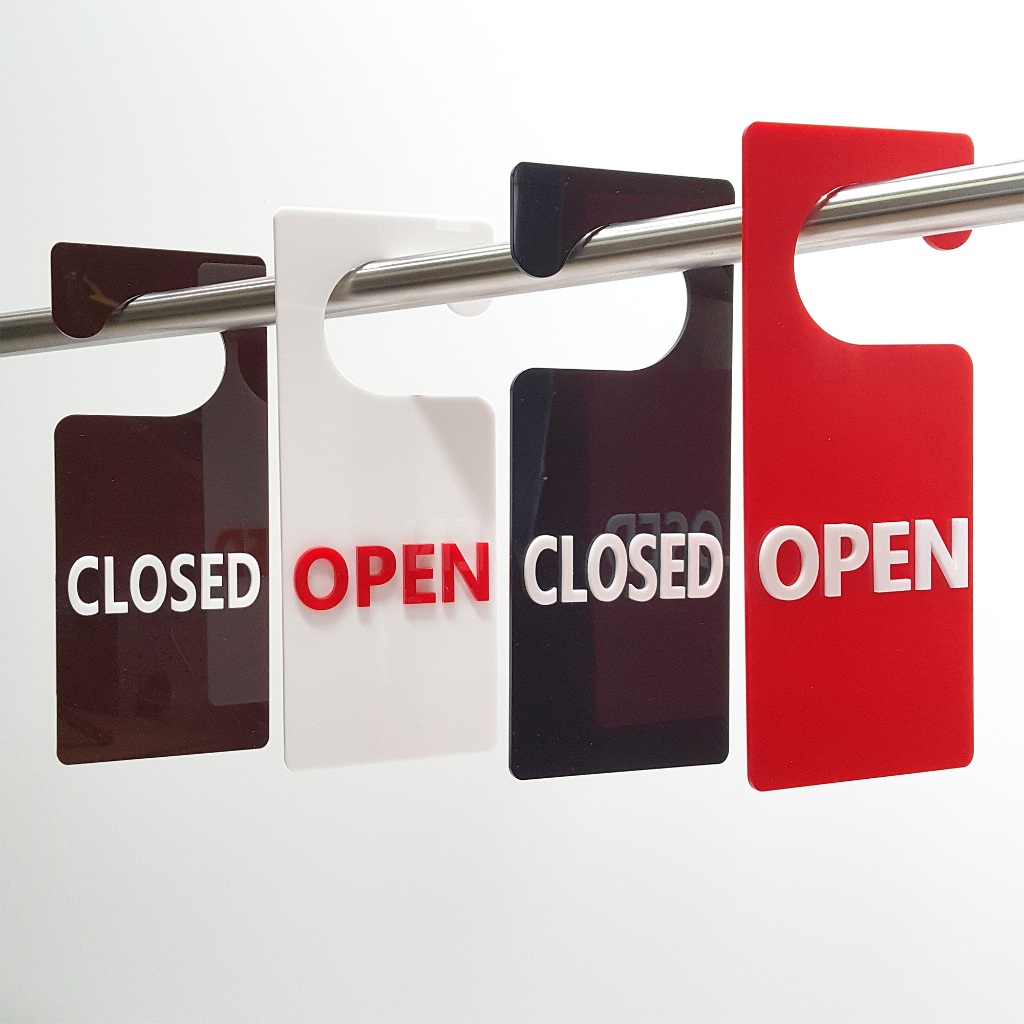 ป้ายเปิด-ปิดร้าน 2 หน้า OPEN-CLOSE ป้ายแขวนลูกบิดประตู ป้ายแขวนประตู ...