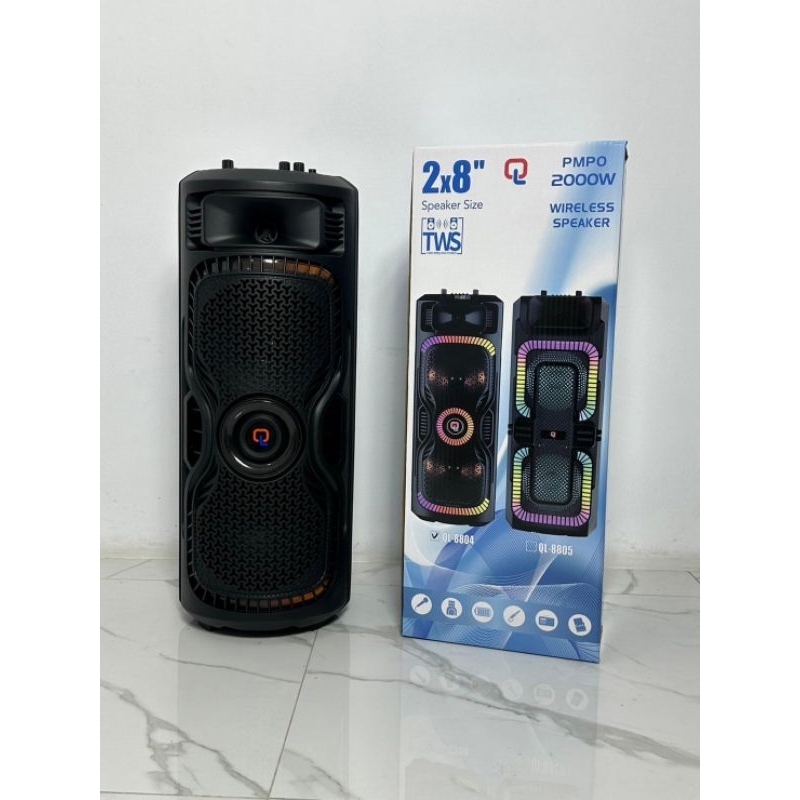ลำโพงบลูทูธ 8” 2 ดอก QL-8804ระบบเสียงสเตอริโอ จองแสดงผลดิจิตอลไมโคโฟน ...