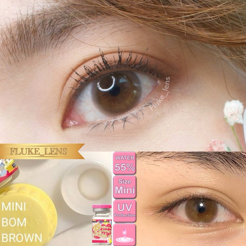 คอนแทคเลนส์ (มินิ) 💗 Mini bom brown,gray 💗 อมน้ำ55% ถนอมดวงตาป้องกันแสง ...