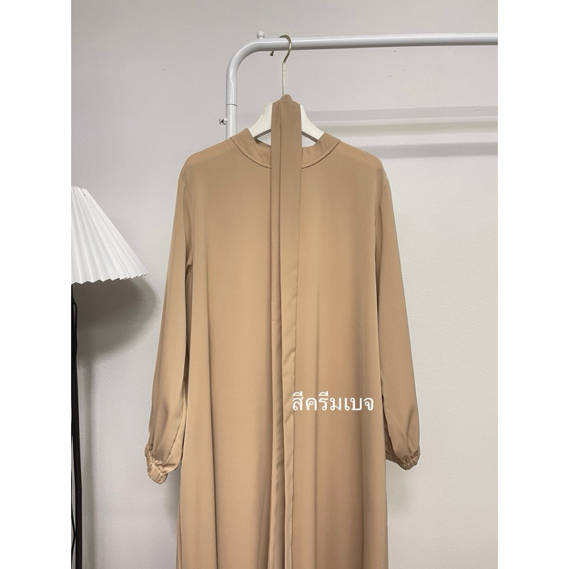 Abaya basic อบาย่า เดรสยาว ชุดมุสลิม แฟชั่นชุดมุสลิม ชุดยาว | Shopee Thailand