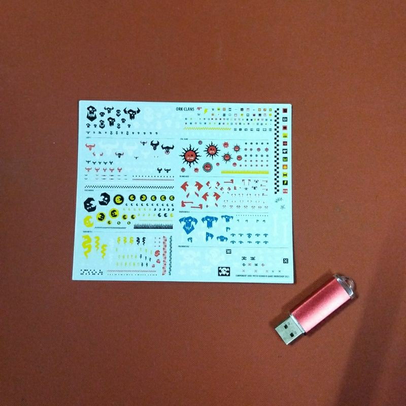 DECAL SHEET size S ×1 from COMBAT PATROL ORKS box 40K WARHAMMER ...