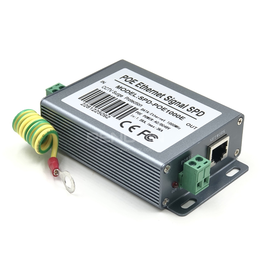อุปกรณ์ป้องกันฟ้า สายแลน POE Surge Protection 100/1000M (รองรับ PoE ...