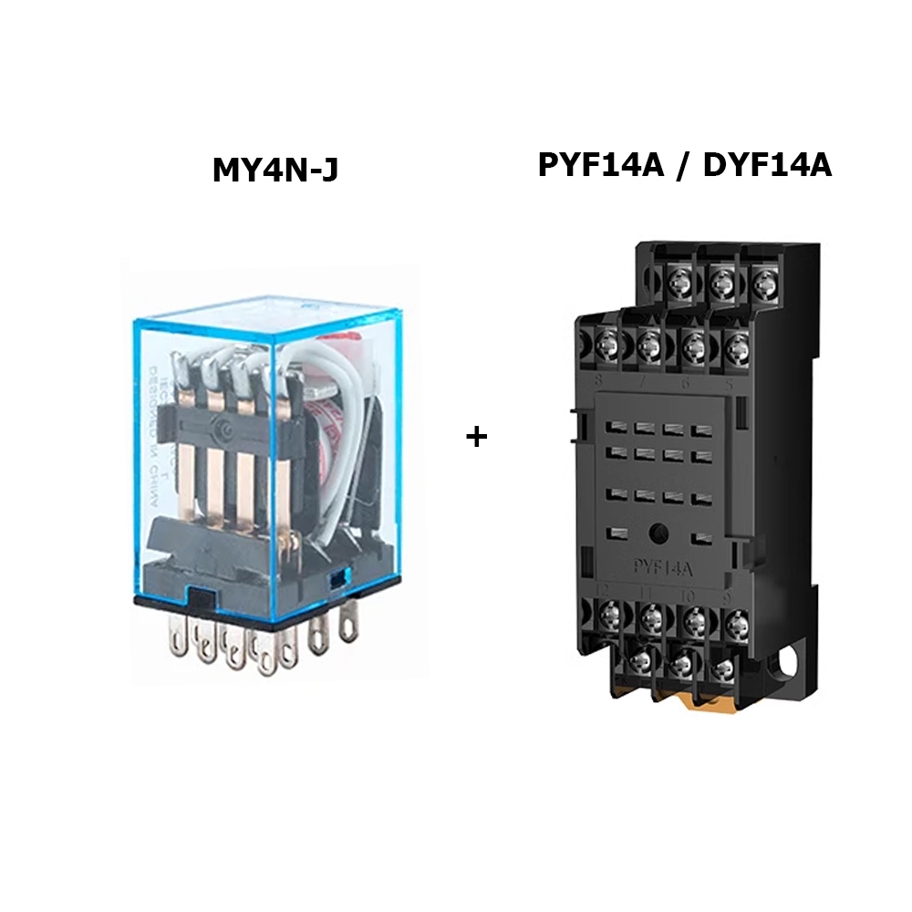 รีเลย์ ซ๊อคเก็ต Relay MY2 MY2N MY2N-J MY4N MY4N-J MY2N SOCKET PYF08A PYF14A MY4N DC12V DC24V ...