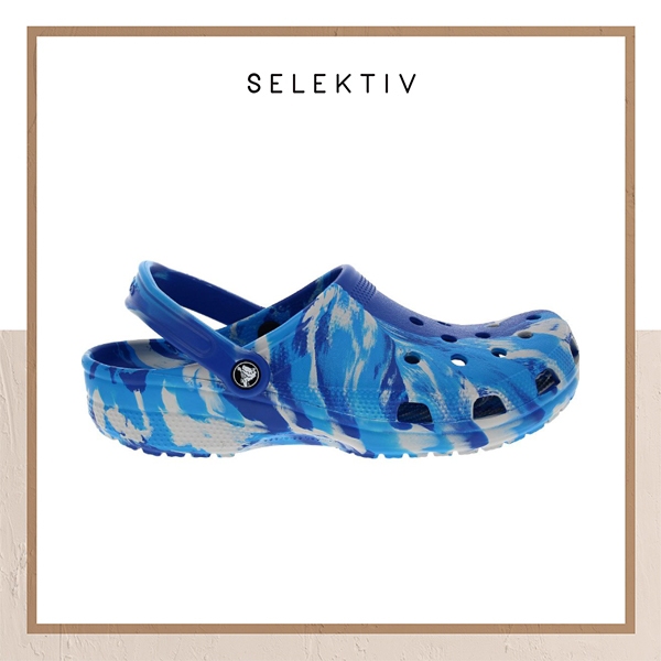 Crocs Classic Marbled blue bolt multi | Shopee Thailand