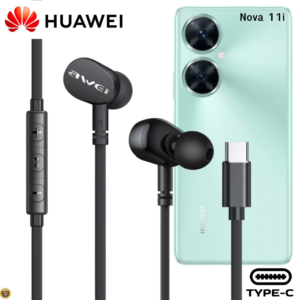 หูฟัง สมอลทอล์ค Huawei Type-C ไทป์ซี In Ear สำหรับ หัวเหว่ย Nova 11i ...