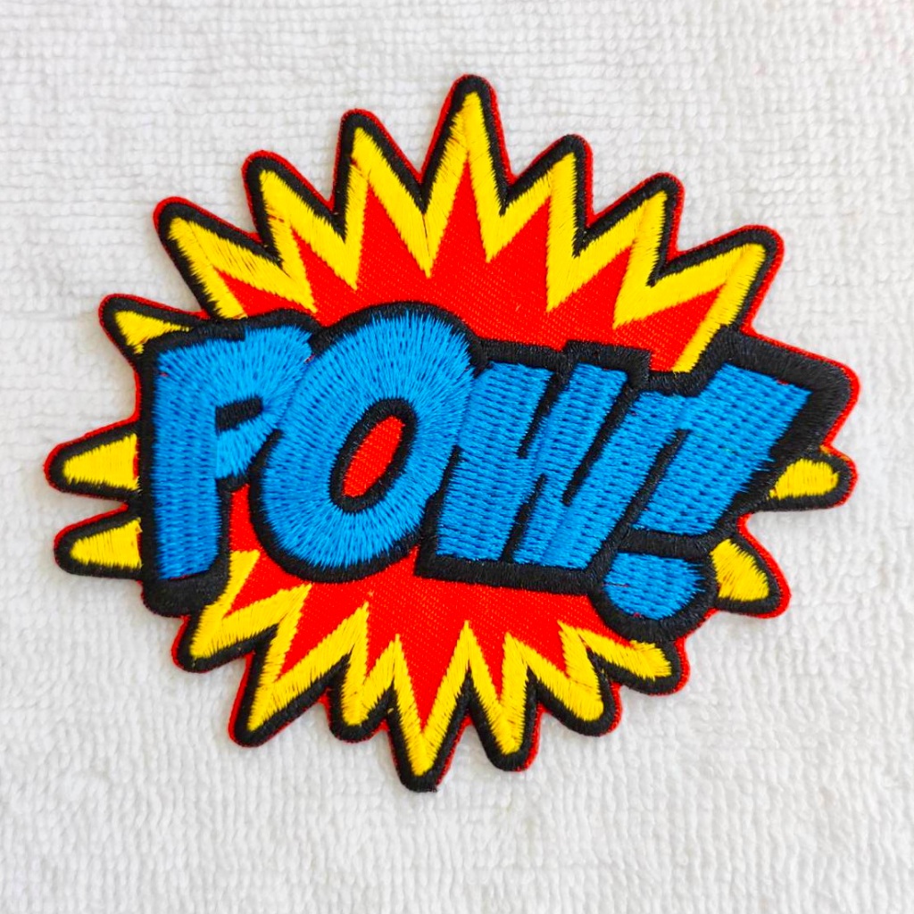 อาร์ม ตัวรีด อาร์มติดเสื้อ Patch ตัวอักษร POW Text Wording Sticker ...