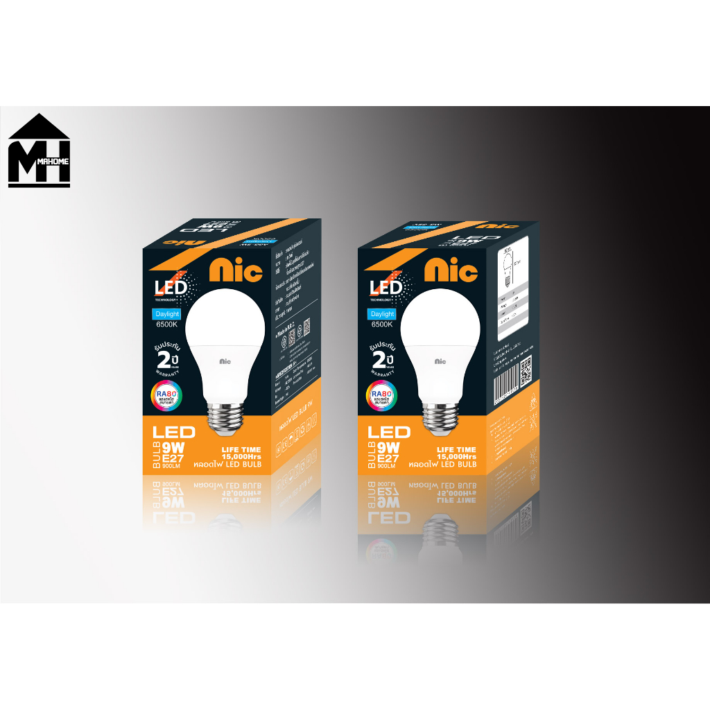 หลอดไฟ LED Nic 5W 7W 9W 12W 20W 25W 30W 40W | Shopee Thailand